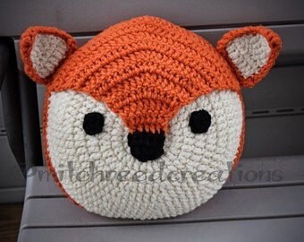 Crochet fox pillow | Etsy
