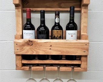 Barn wood wine rack | Etsy