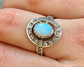 Genuine opal ring | Etsy