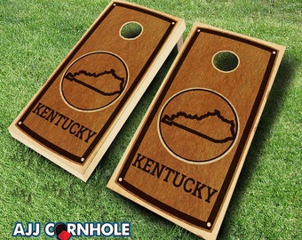 Retro Stained East Coast Cornhole Set with Bags Cornhole Set