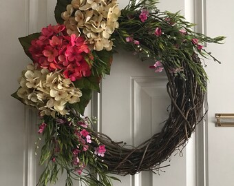 Pink spring wreath | Etsy