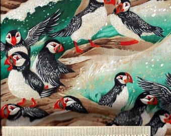 Puffin fabric | Etsy