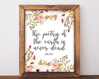 John keats quote | Etsy