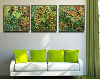 Peinture triptyque | Etsy