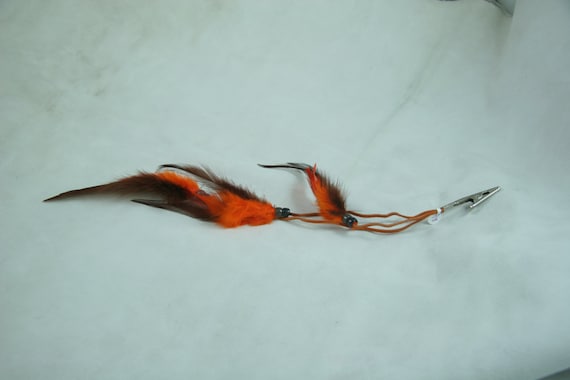 Items similar to Feathered roach clips - 80s - hair accessory - gypsy - tribal - hippie on Etsy