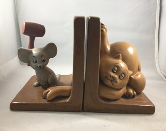 Funny bookends | Etsy