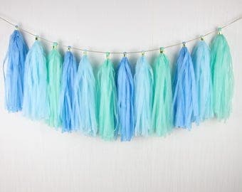 Blue tassel garland | Etsy