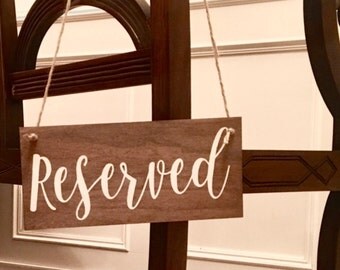 Wood reserved sign | Etsy