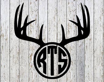 Deer antler monogram | Etsy