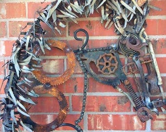Items similar to Scrap Metal Poppy Seed Head Sculpture - Recycled ...