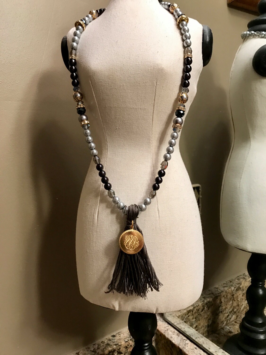 Tassel Beaded Necklace With Jewels