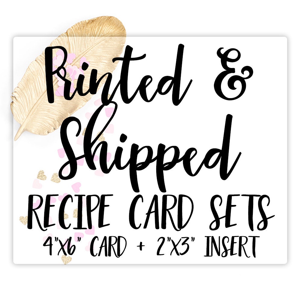 Recipe Card Inserts Printed Recipe Cards Bridal Shower