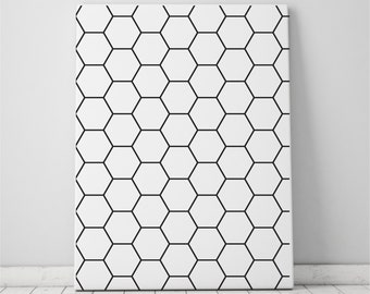 Hexagon artwork | Etsy