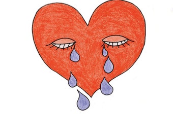 Crying heart | Etsy