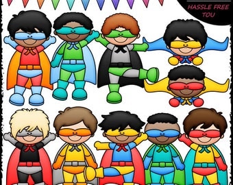 Superhero clip art | Etsy