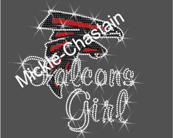 Falcons rhinestone | Etsy