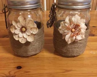 Rustic Mason Jar Wedding Program Wood Background flicker