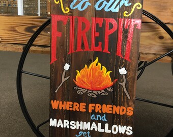 Fire pit sign | Etsy