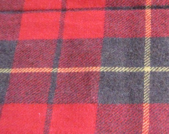 Plaid wool fabric | Etsy