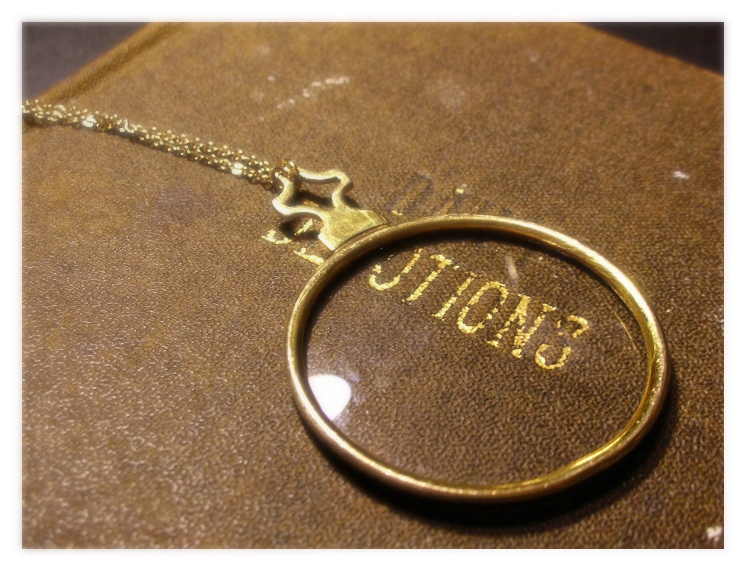 Monocle 1800s Pendant Long Gold Chain Layering Necklace