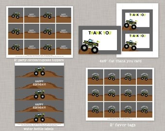 Monster truck labels | Etsy