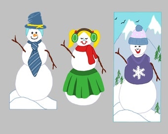 Snowman clip art | Etsy
