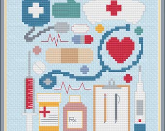 Nurse cross stitch | Etsy