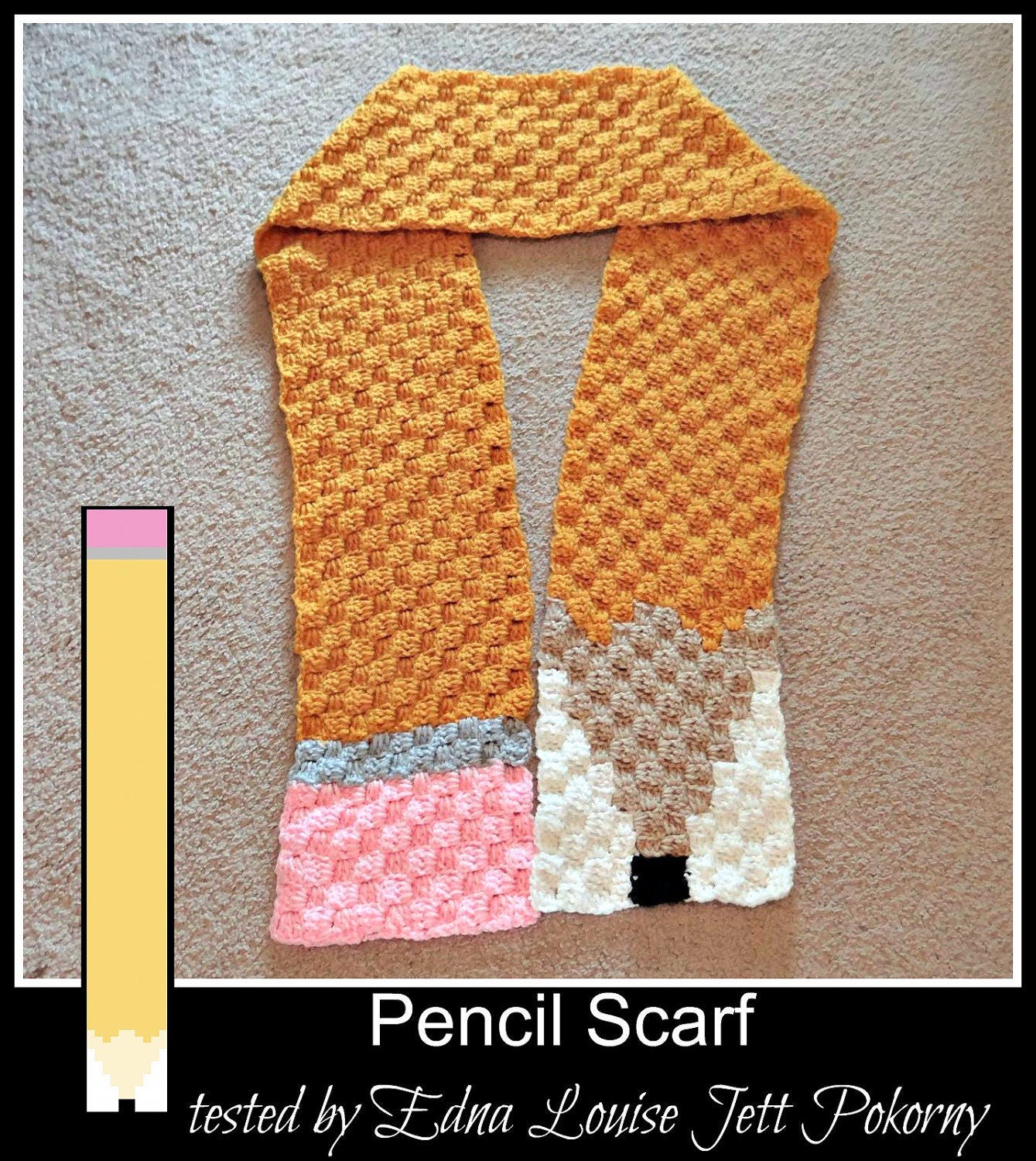 Pencil Super Scarf, C2C Graph, Crochet Pattern