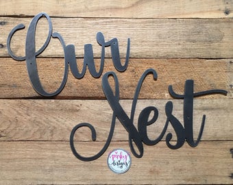 Metal word signs | Etsy