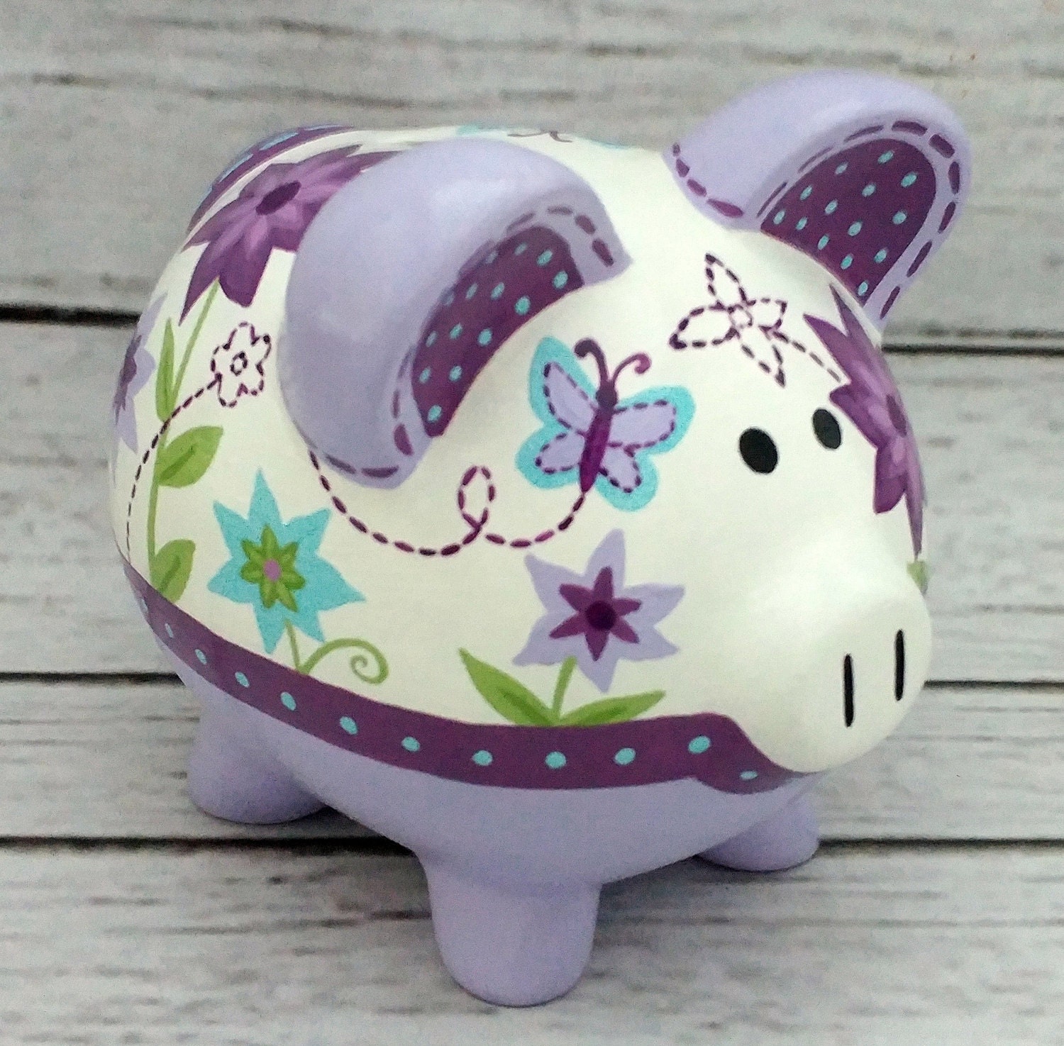 Alcancía personalizada artesanal hucha de cerámica pintado a