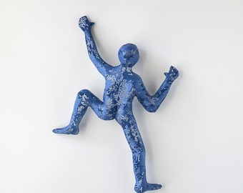 Metal wall art Climbing man on rope home decor Metal