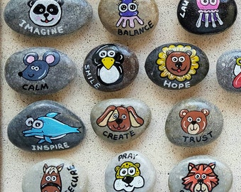 Painted rock animals | Etsy