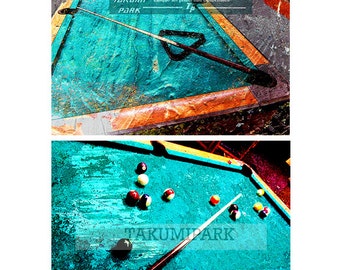 Billiards Room Decor Pool Table Wall Art Mancave Art by TakumiPark