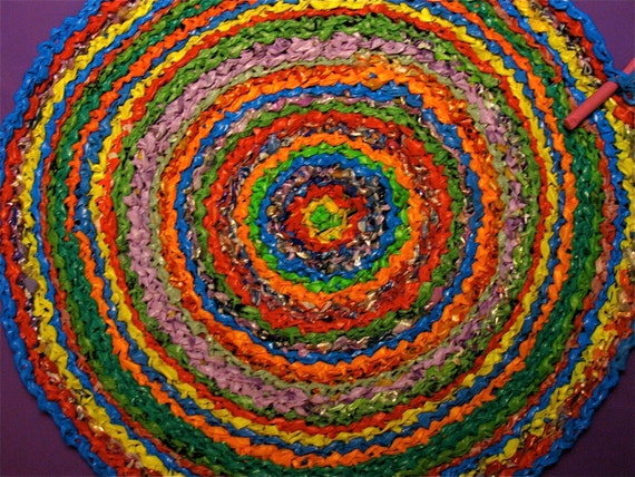 Recycled plastic bags Designer rug Upcycled Plastic bags Home