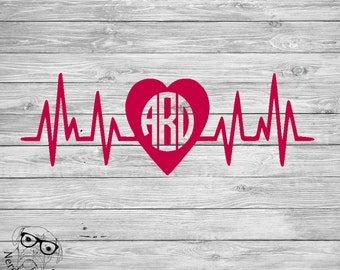 Ekg decal | Etsy