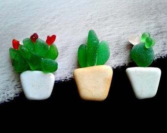 Sea glass magnets | Etsy