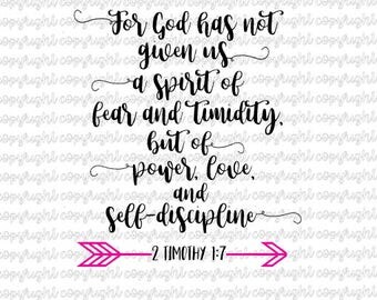 2 timothy 1 7 | Etsy