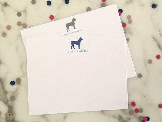 Boxer Stationery Personalized Dog Stationary Set of 20 Flat