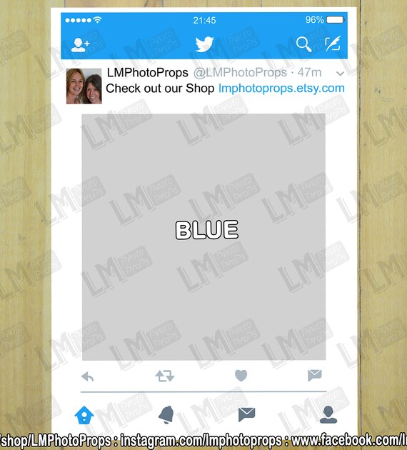 Twitter Style Photo Prop Printable Frame DIY DIGITAL