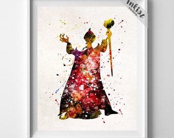 Aladdin Print Disney Print Aladdin Art Watercolor Art