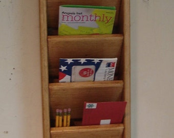 Handcrafted Wooden Wall Mail Organizer by WindyWoodsWoodcraft