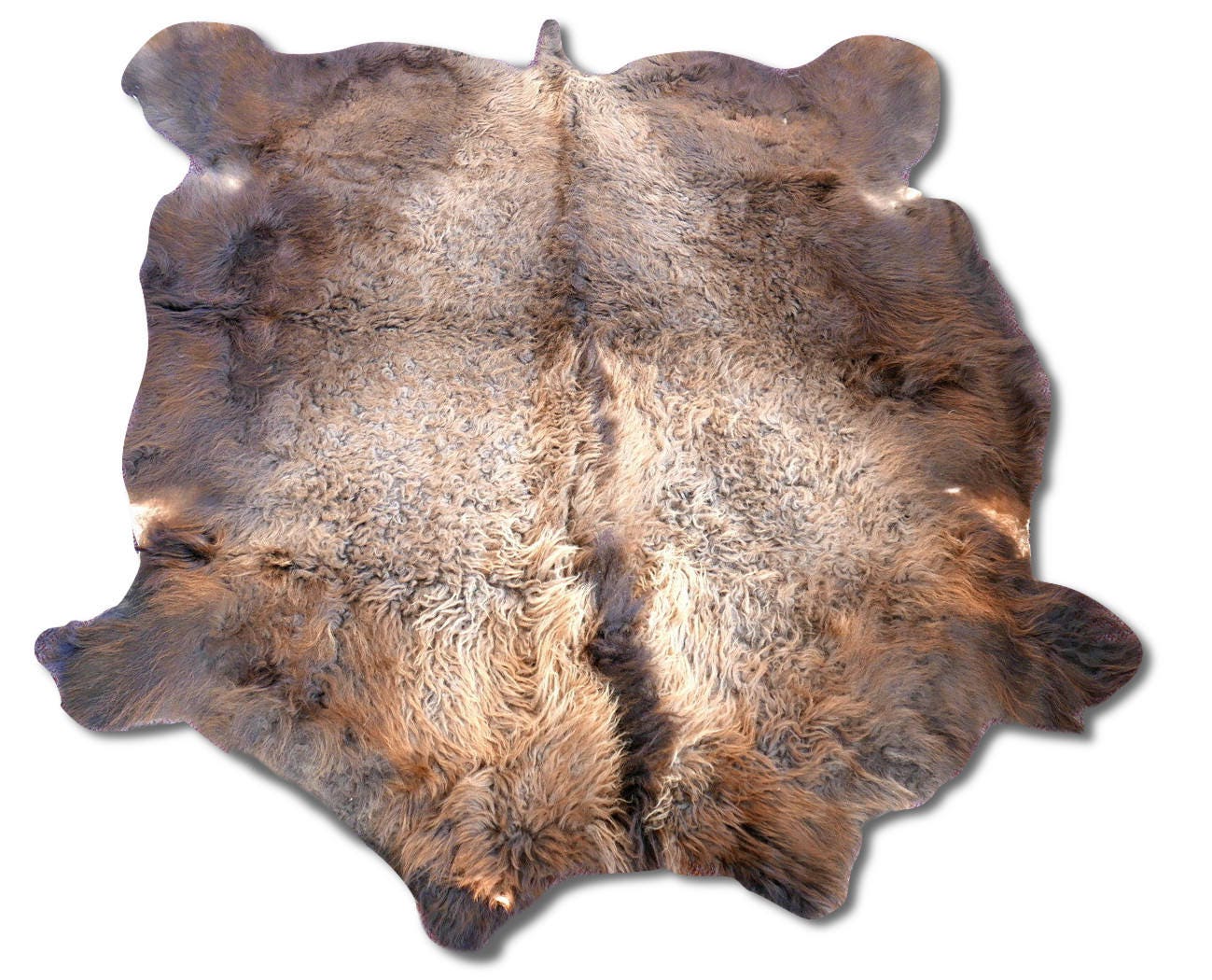 Bison Robe Hide Size: 7.4' x 6.4' Natural Tanned Bison