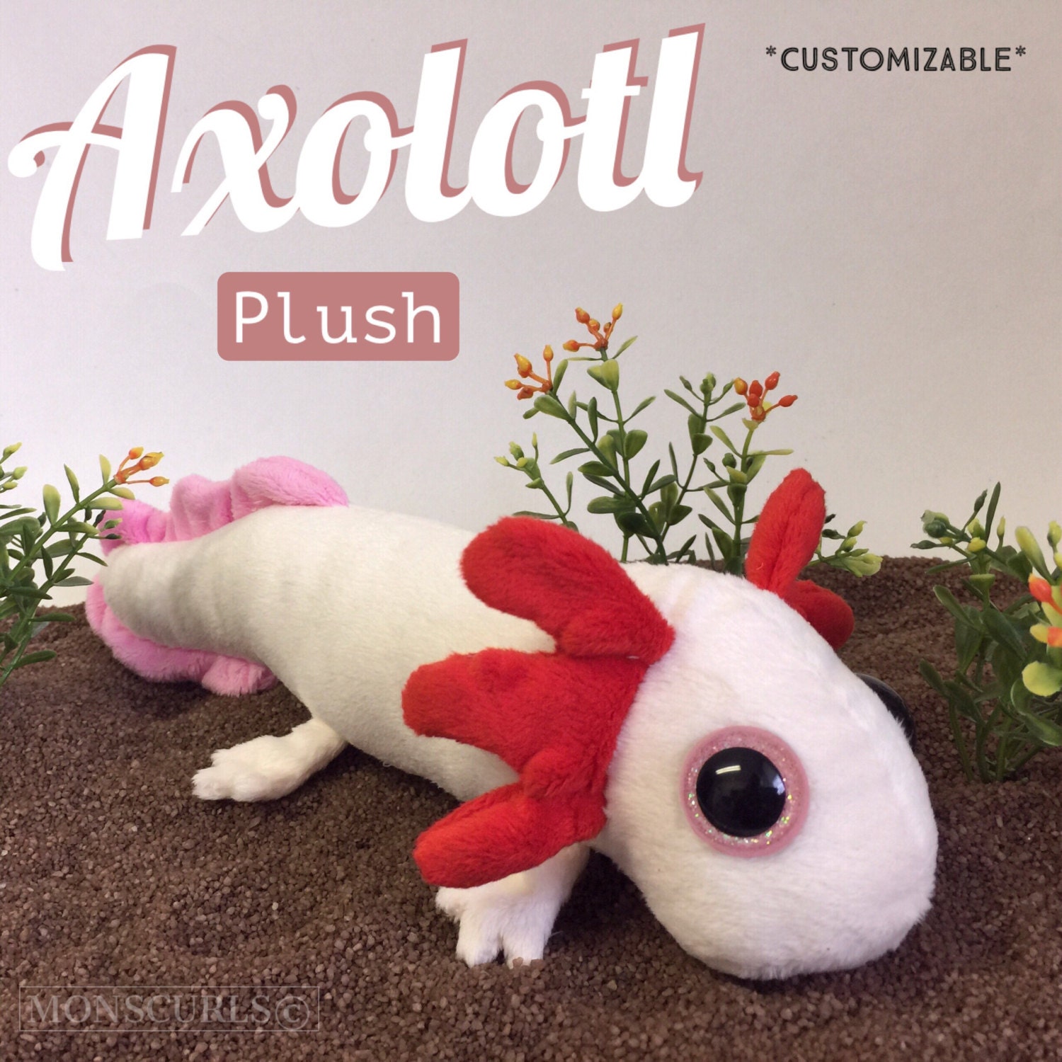 Axolotl Plush by Monscurls on Etsy