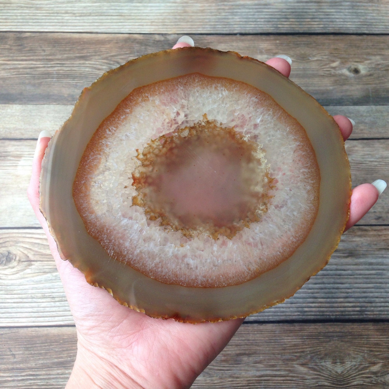 Extra Large Natural Agate Geode Slice Mineral by TheHollowGeode
