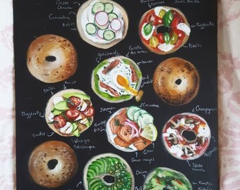 Bagel art | Etsy