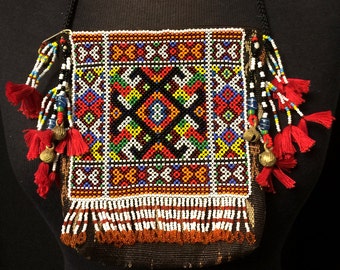 Bagobo Tribal Necklace Front Closure Right Angle Weave