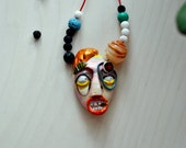 Items similar to Bright and shiny gold red fimo clay charm/Handmade ...