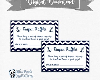 Items similar to Printable DIY Bow Tie Diaper Raffle Invitation Inserts ...