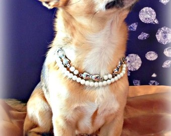 Pearl dog collar | Etsy