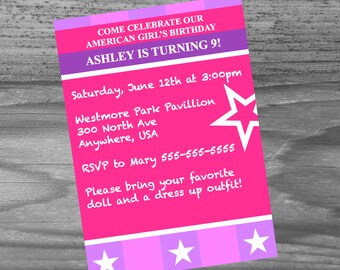 American girl invite | Etsy